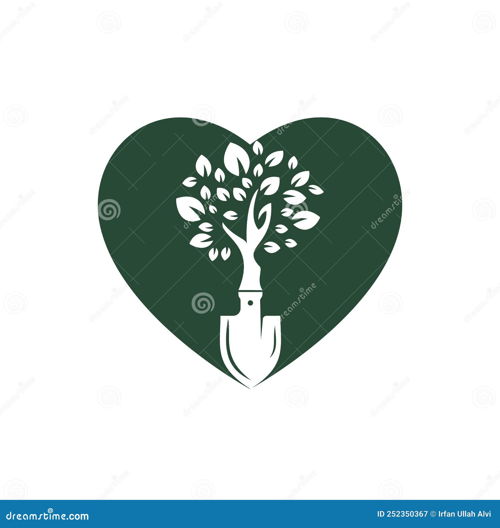 Shovel Tree Vector Logo Design. Green Garden Environment Logo Design ...