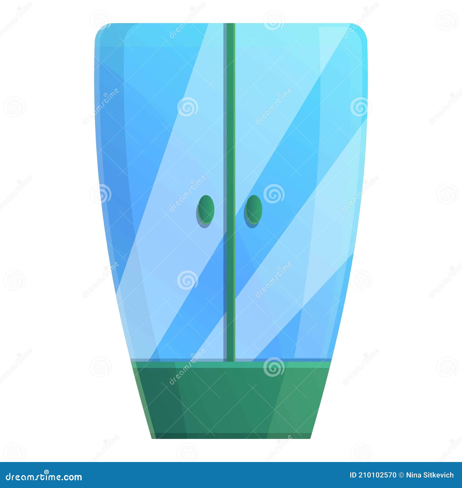 Green Shower Stall Icon, Cartoon Style Stock Vector - Illustration of ...