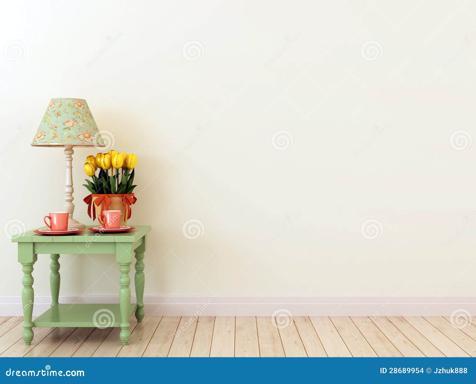 Green Side Table with the Decor in the Interior Stock Photo - Image of ...
