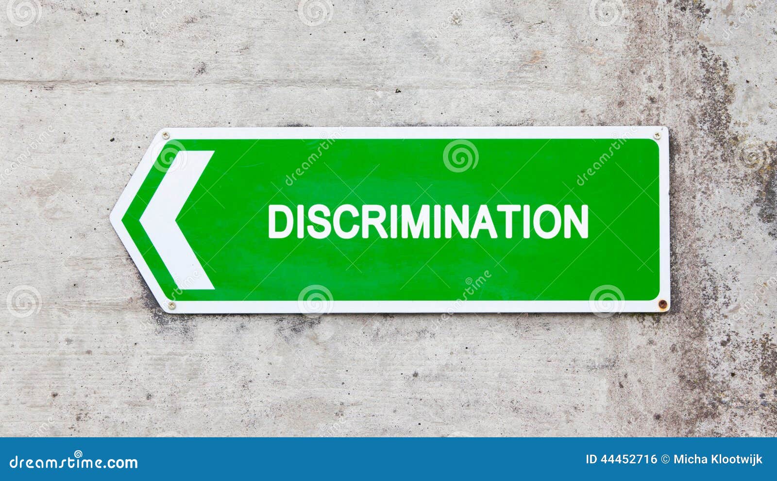Green Sign - Discrimination Stock Photo - Image of scratched, white ...