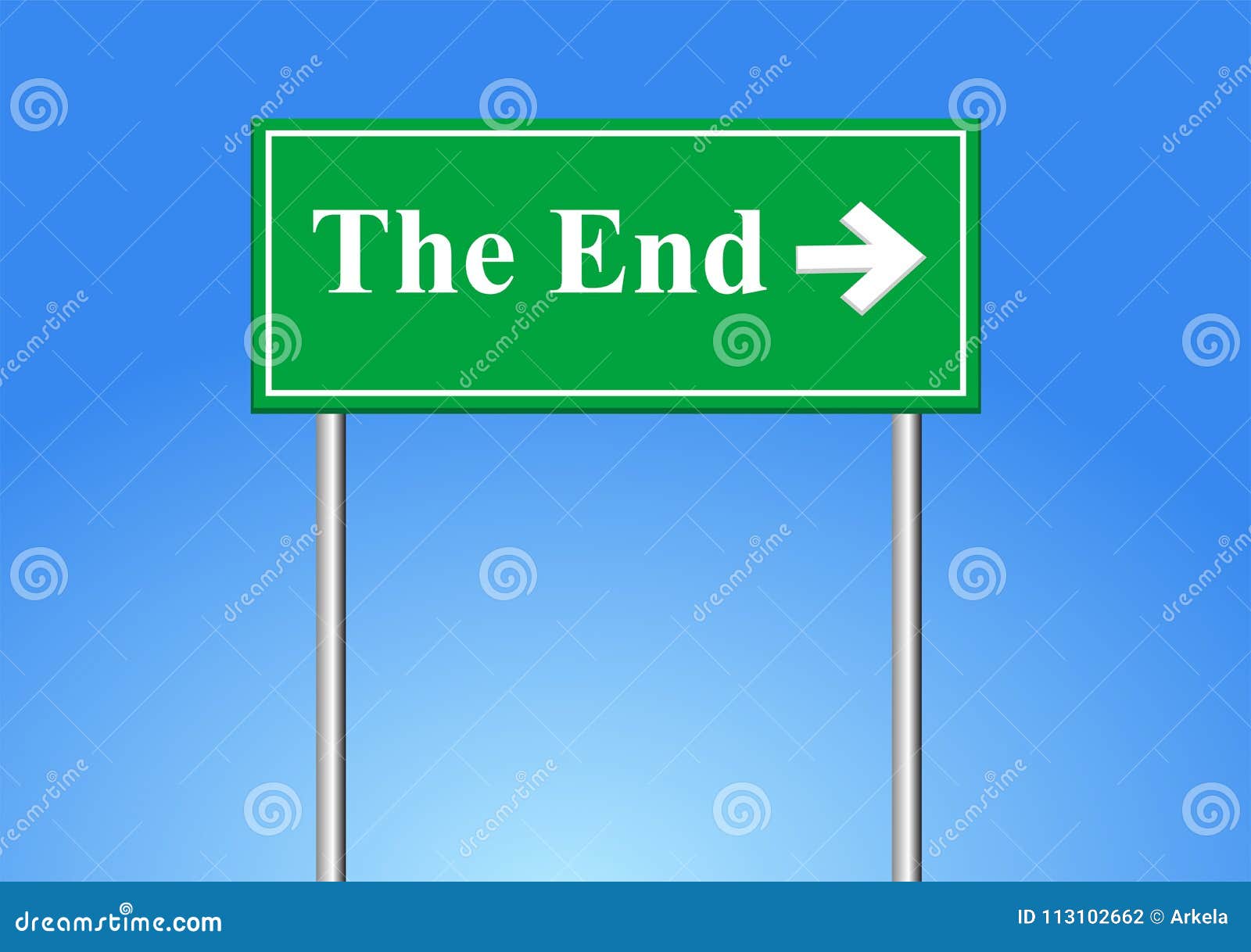 Green sign end stock illustration. Illustration of signs - 113102662