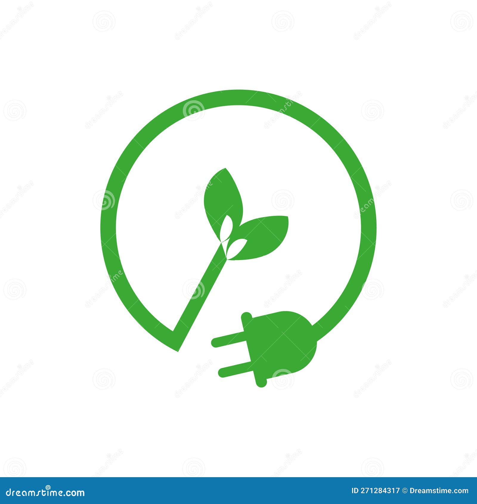 Green Sign Socket Leaf Circle. Green Energy. Vector Illustration Stock ...