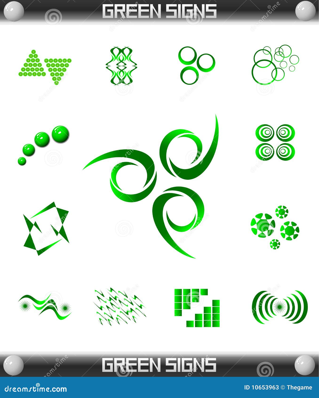 Green Sign Symbol Set stock illustration. Illustration of geometry ...