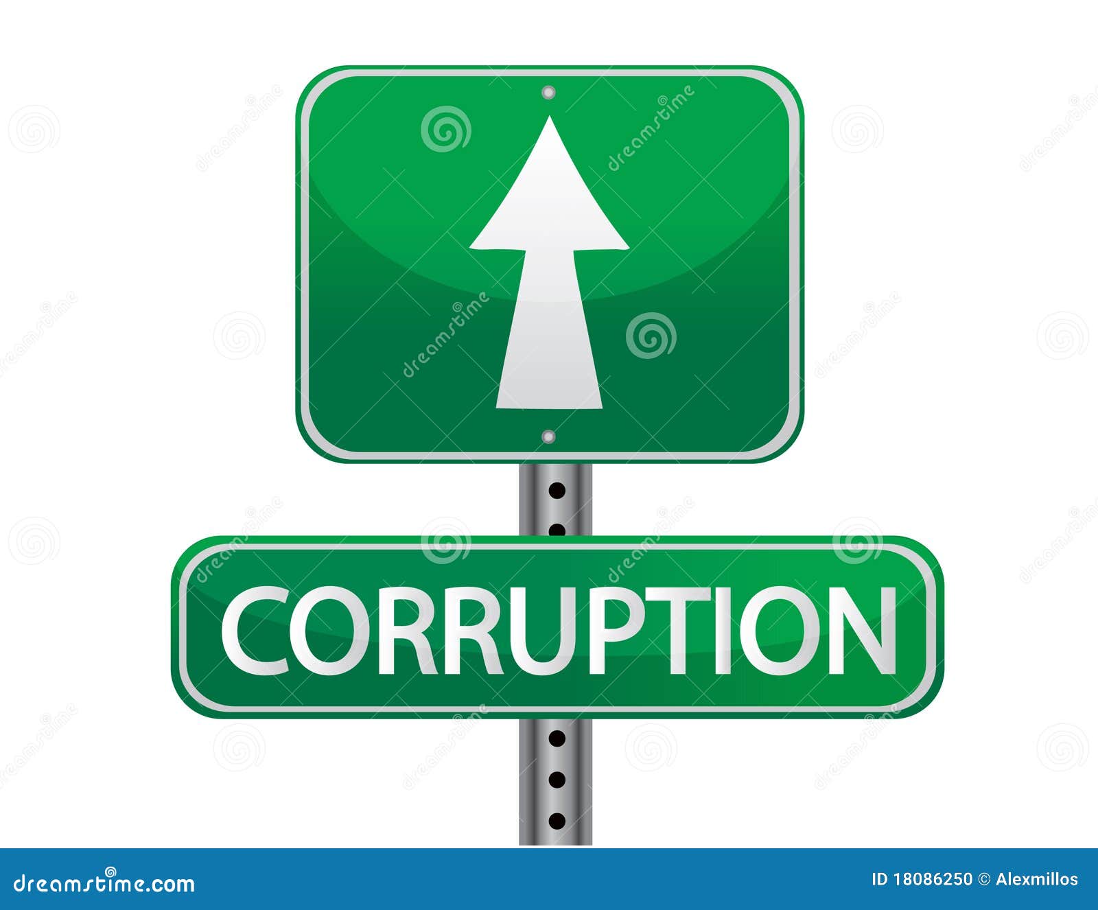 Green Sign With The Word Corruption Stock Photo - Image: 18086250