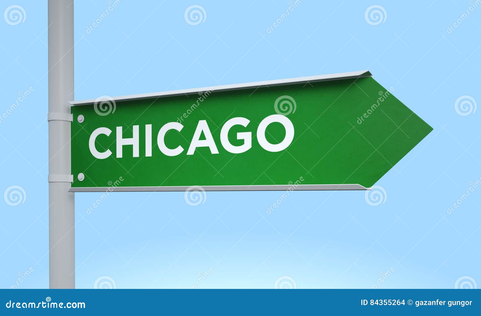 Green signpost chicago stock illustration. Illustration of success ...