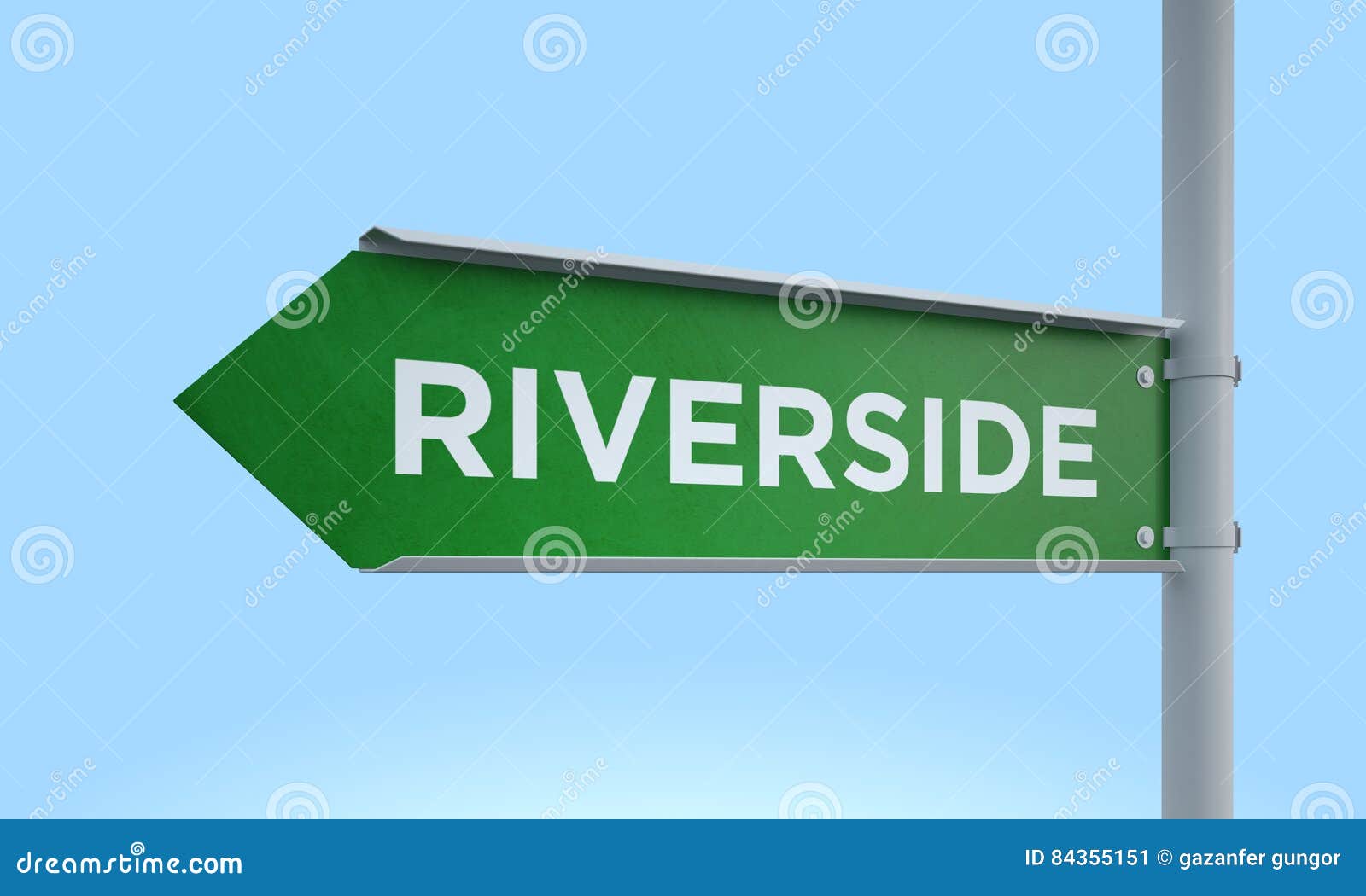 Green signpost riverside stock illustration. Illustration of direction ...