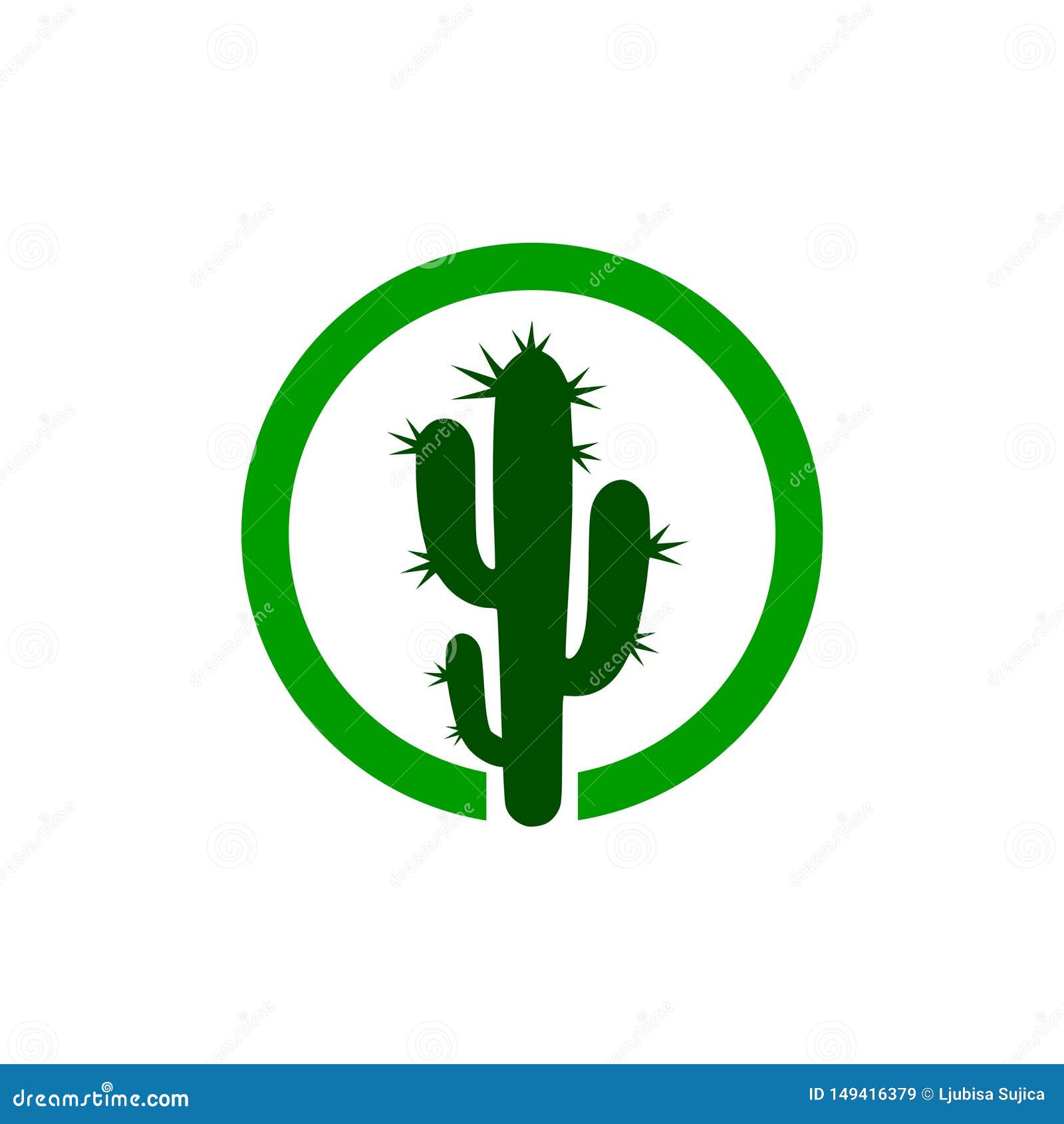 Green Silhouette of Cactus Icon, Sign, Logo Stock Vector - Illustration ...