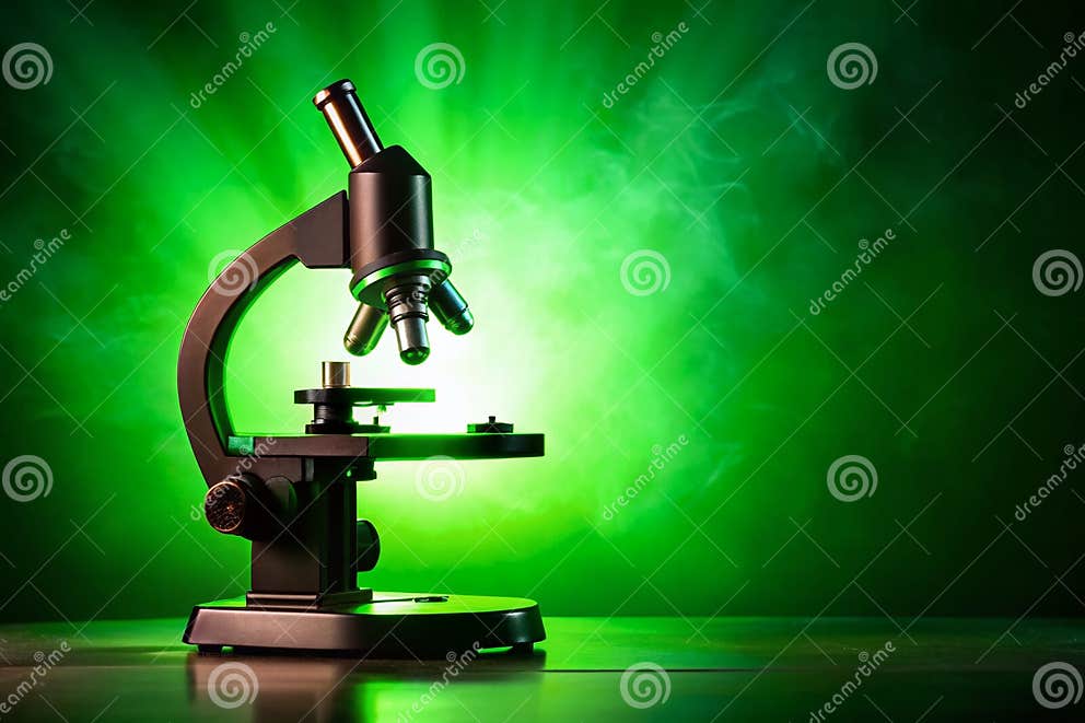 Green Silhouette Microscope a Visual Representation of Precision and ...