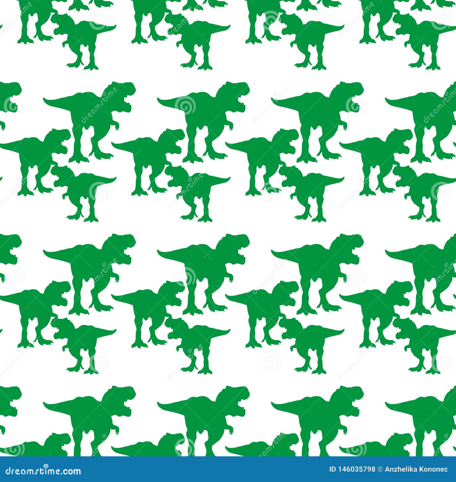 Green Silhouette Tyrex Pattern Stock Vector - Illustration of dinosaur ...