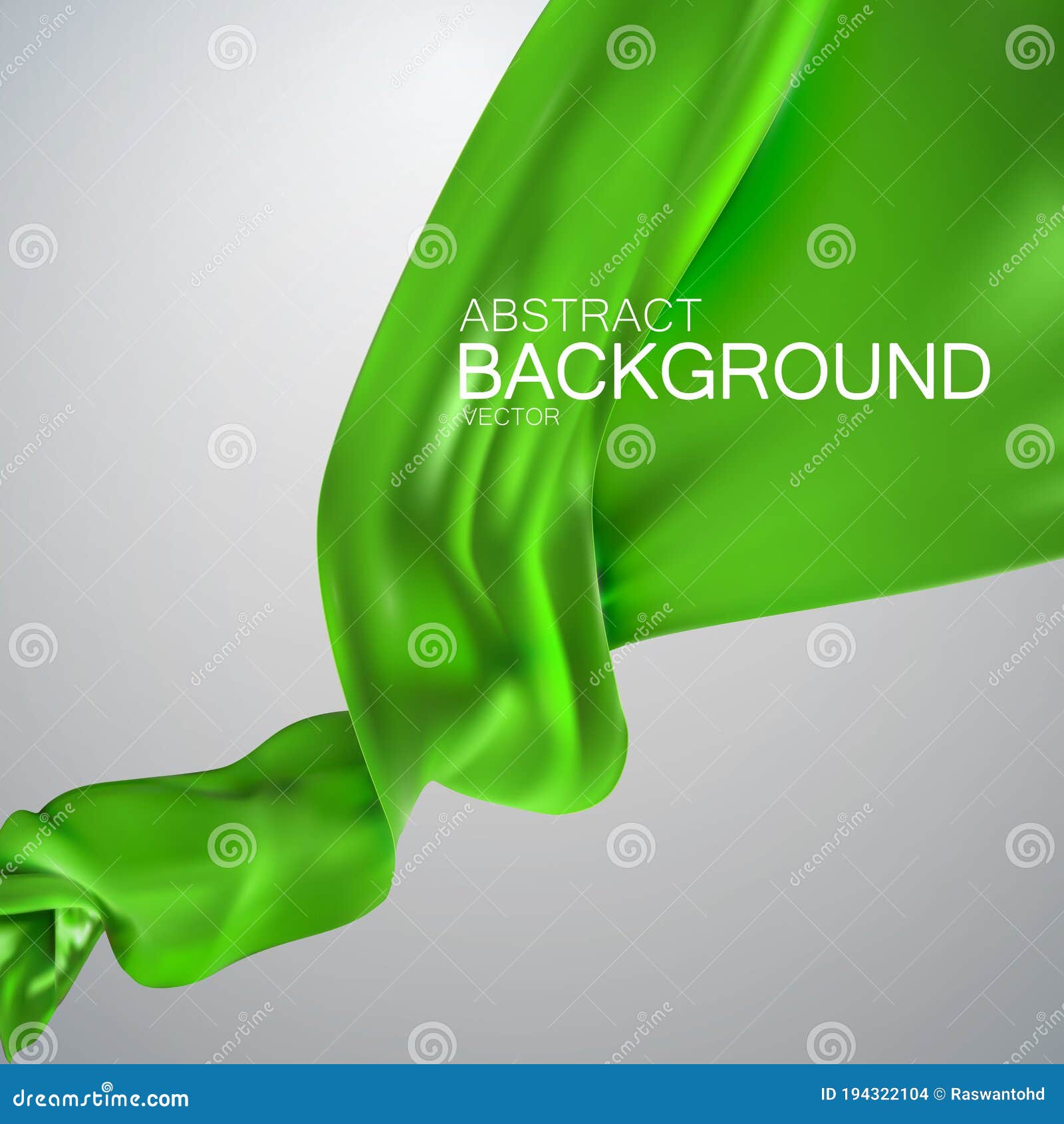 Green Silk Fabric. Vector Illustration with Green Satin or Silk Fabric ...