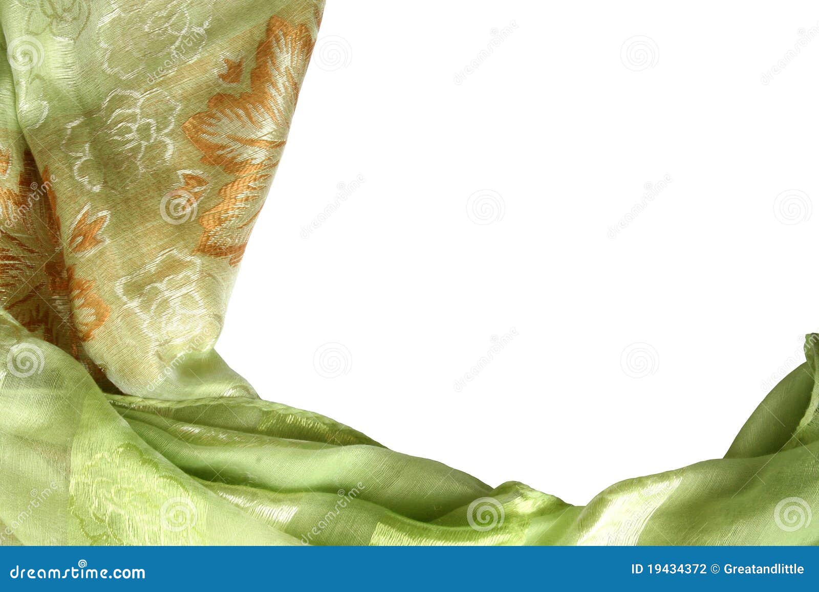 Green silk scarf border stock photo. Image of decoration - 19434372