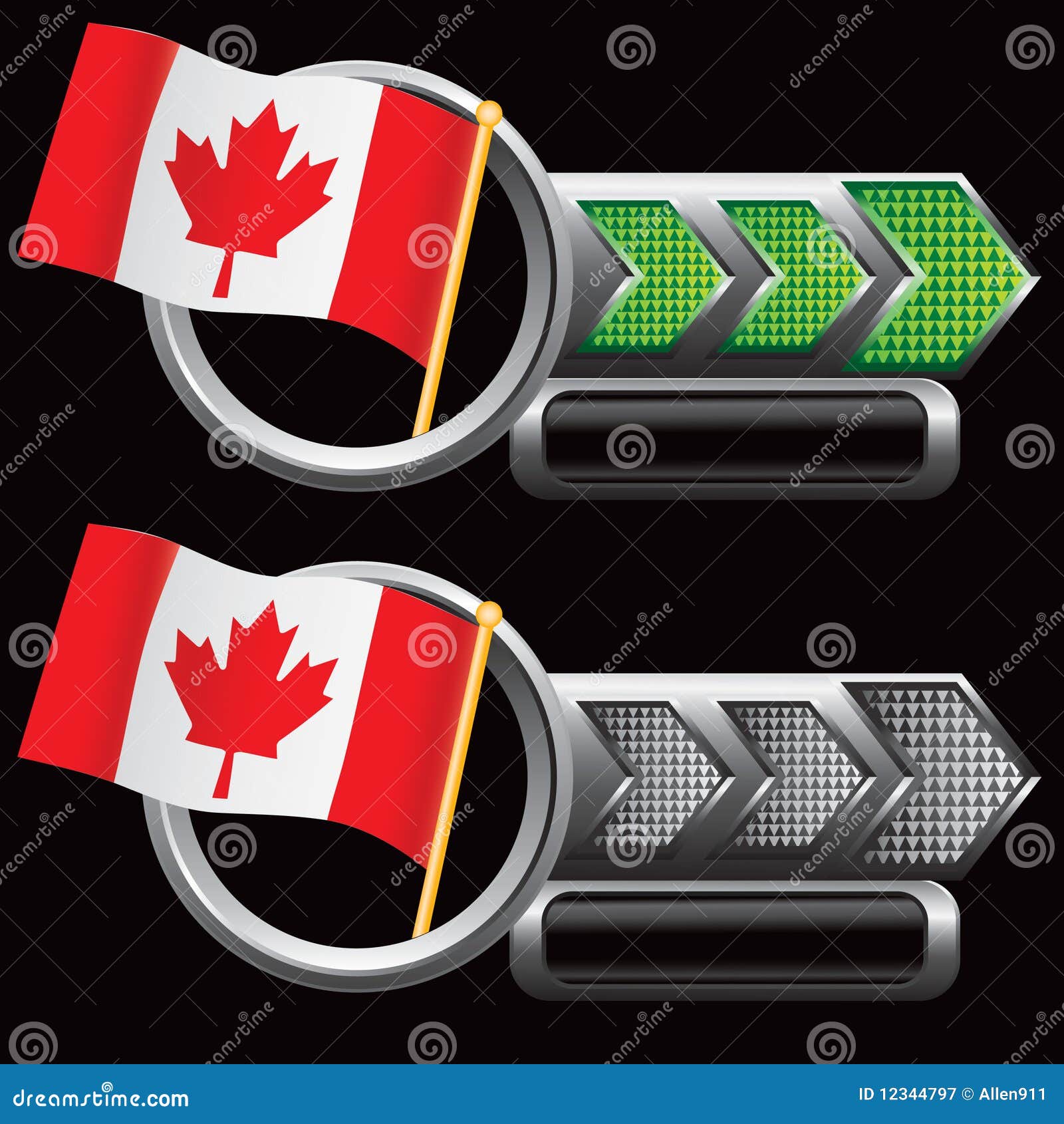 Green and Silver Arrows with Canadian Flags Stock Vector - Illustration ...