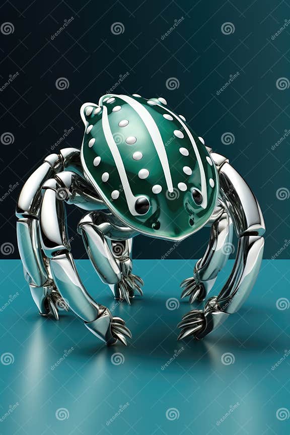 A Green and Silver Robot Crab with a Metal Shell. Generative AI Image ...