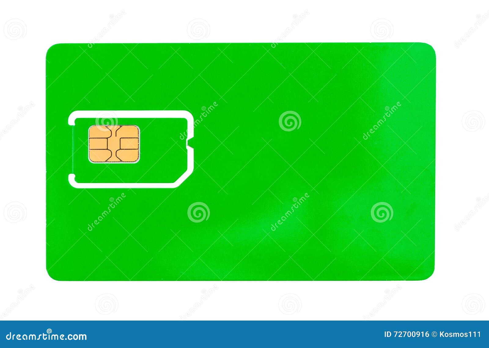 Green SIM Card for a Mobile Phone with an Empty Space Stock Photo ...