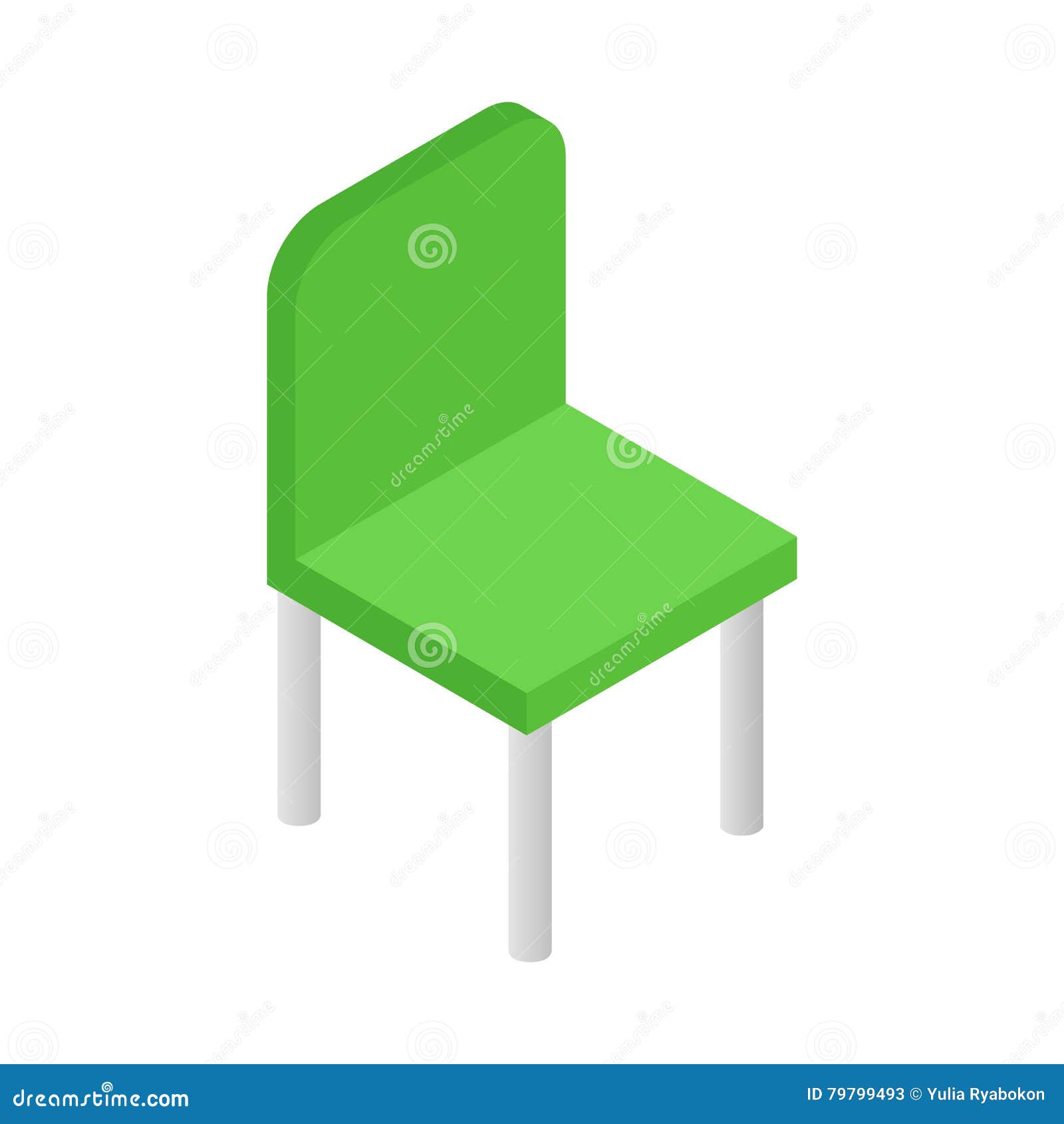 Green Simple Chair Isometric 3d Icon Stock Vector - Illustration of ...