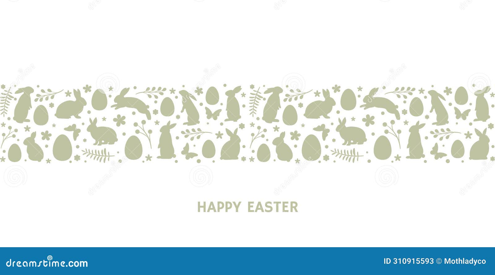 Green Simple Ester Greeting Border, Vector Banner Design Holiday ...