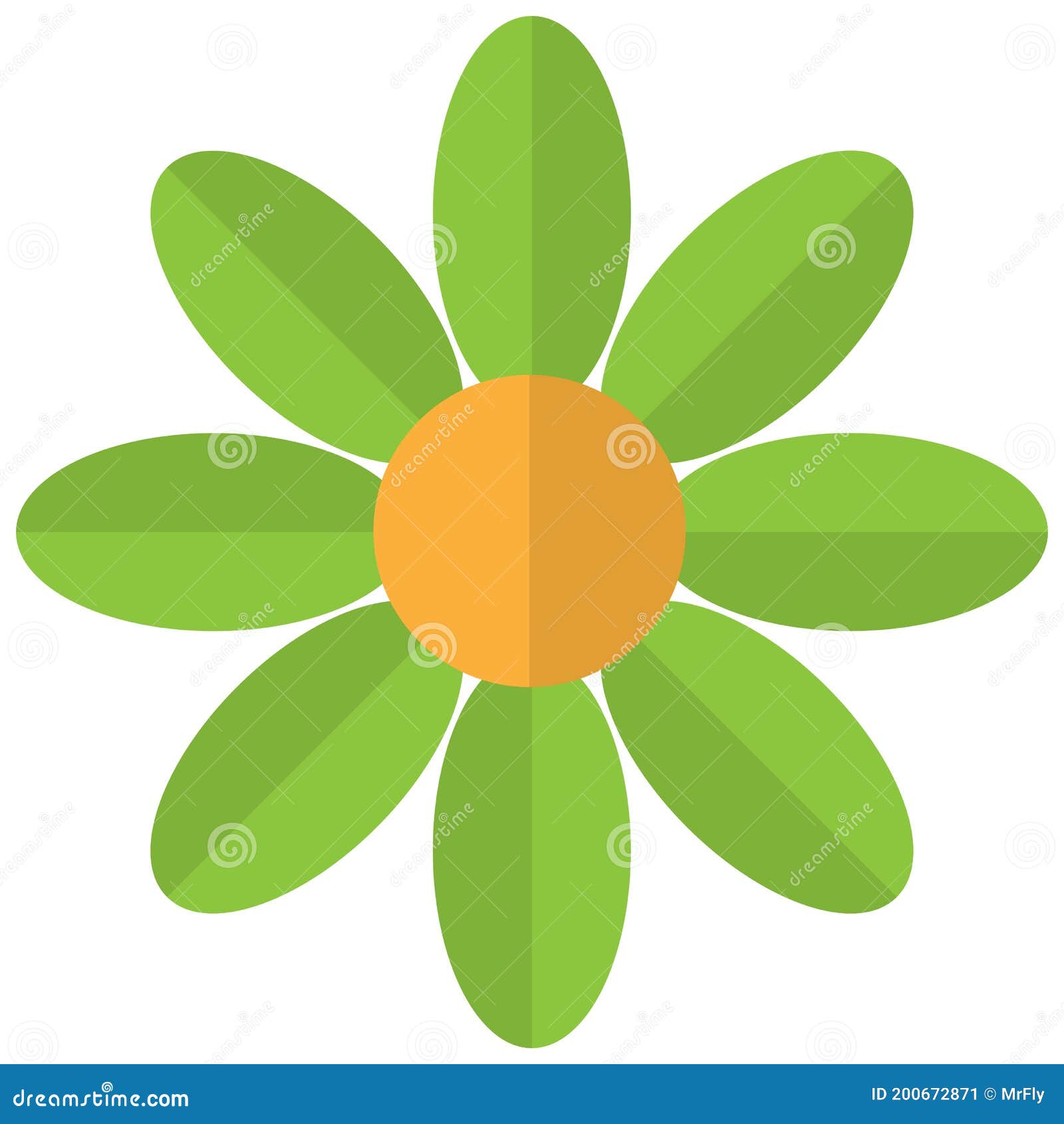 Green Simple Flat 2D Flower, Vector Illustration Stock Vector ...