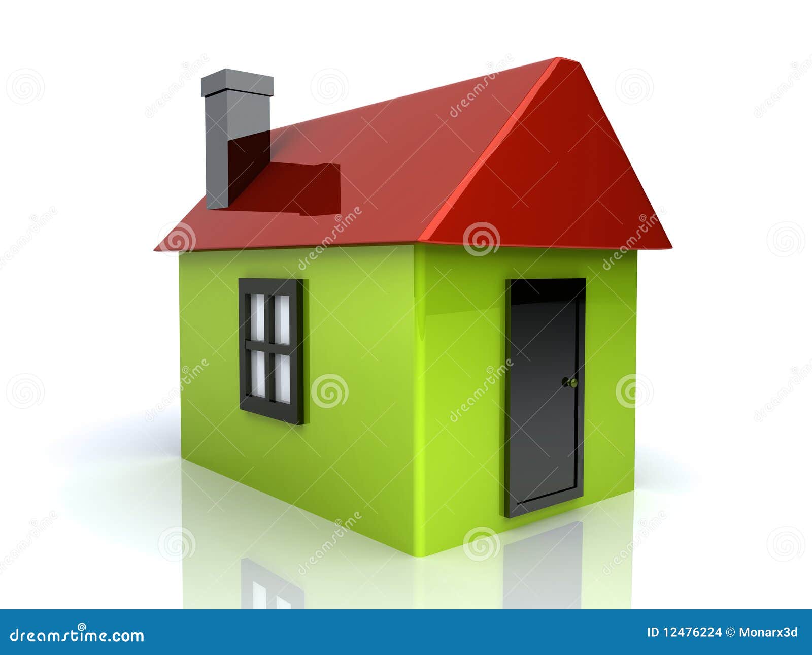 Green simple house stock illustration. Illustration of green - 12476224