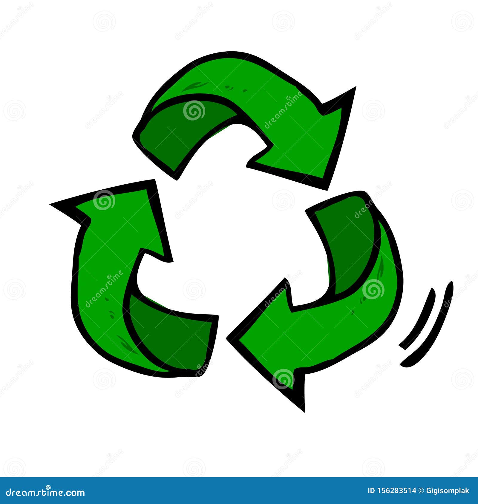 Green Simple Vector Symbol, Recycle, at White Background Stock Vector ...