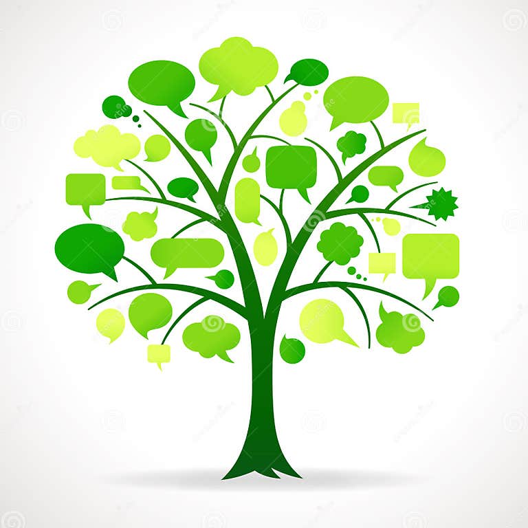 Green Single-Speech Bubble Tree Stock Vector - Illustration of element ...
