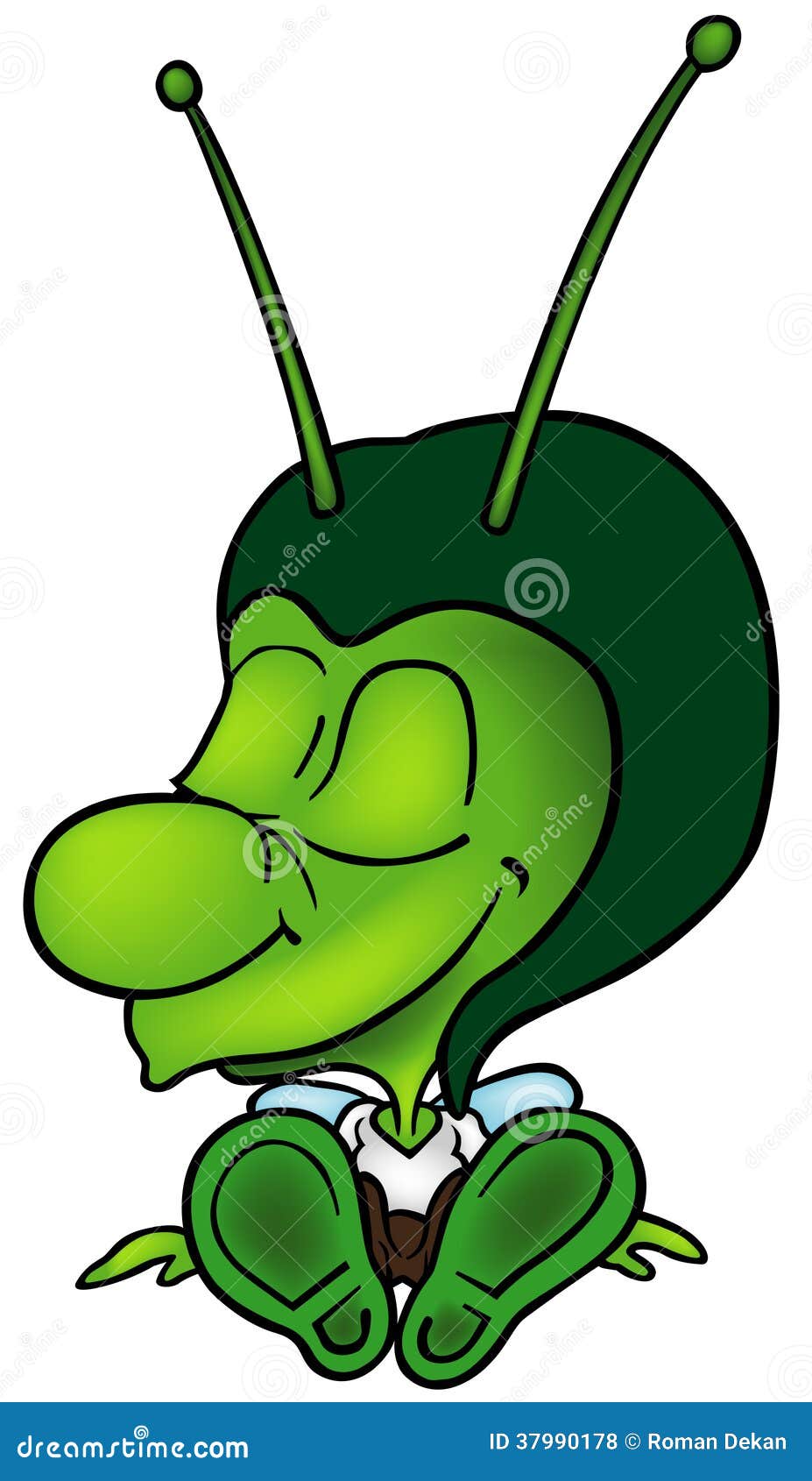 Green Sitting Bug stock vector. Illustration of cheerful - 37990178