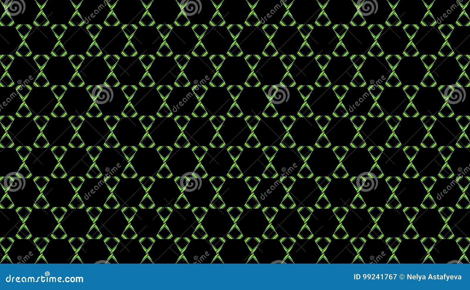 Green Six-rayed Star On Black Background. Geometric Seamless Pattern ...