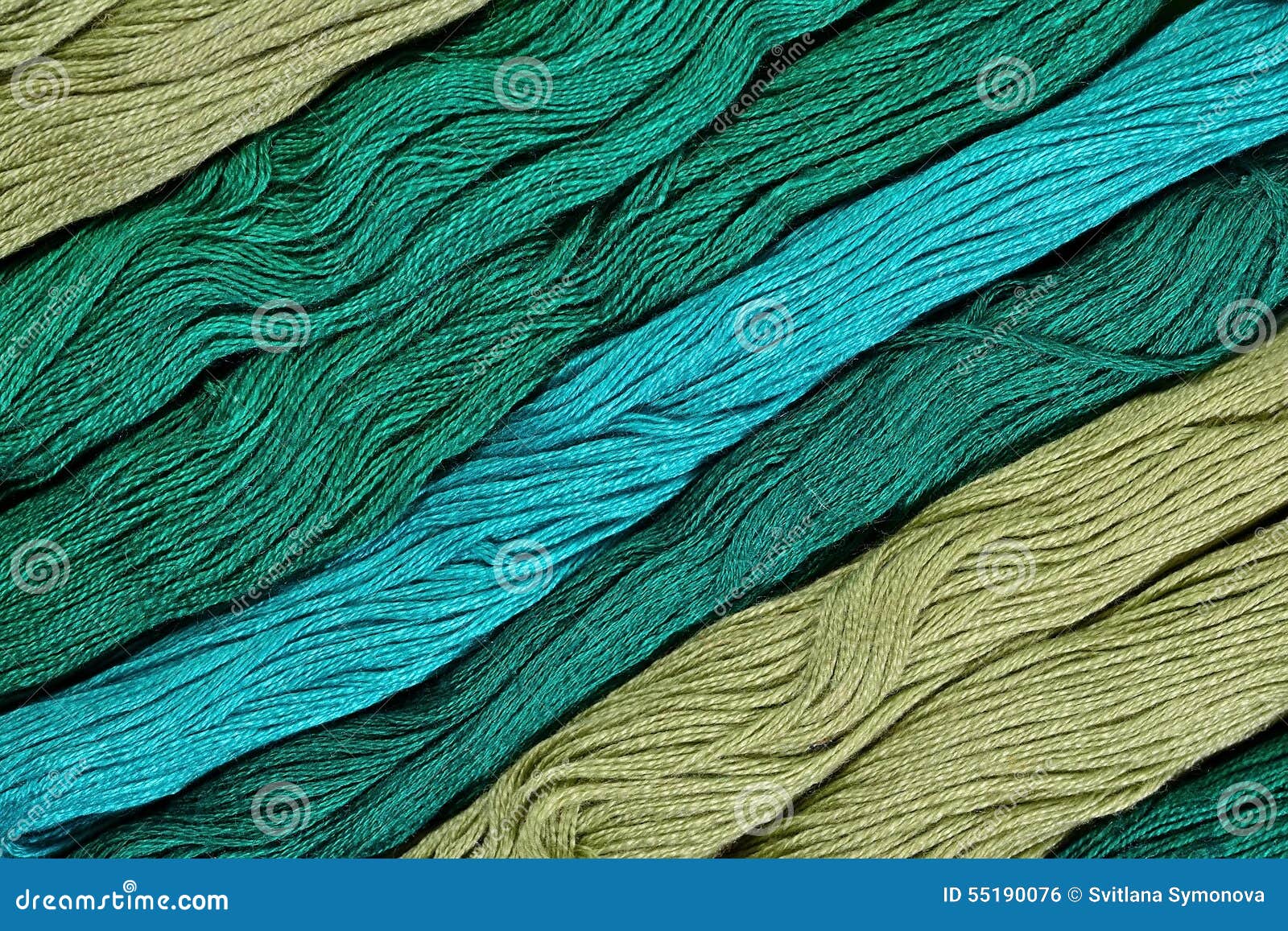 Green Skeins of Floss As Background Texture Stock Photo - Image of ...