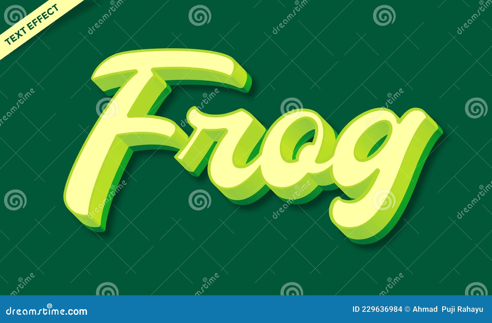Green Skin Frog Text Effect Design Stock Vector - Illustration of brown ...