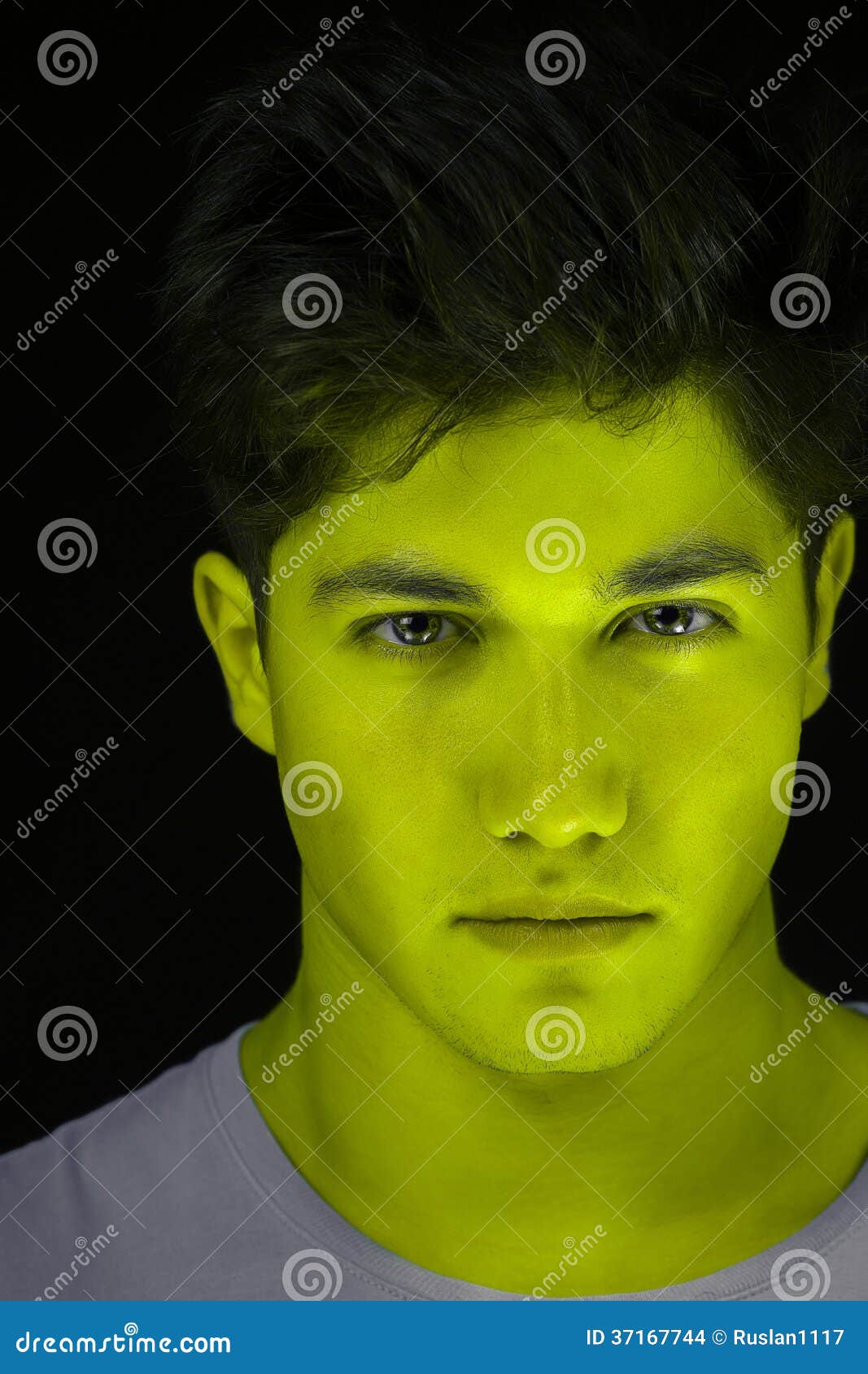 Green Skin Man Face Stock Images - Image: 37167744