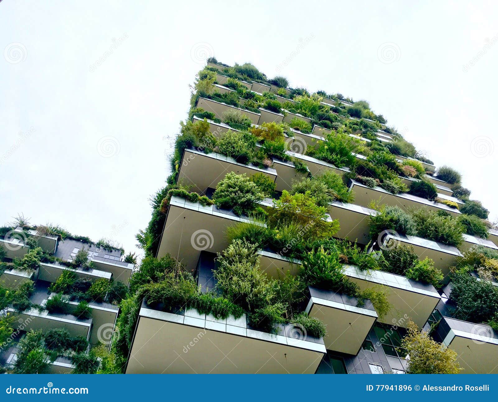 Green skyscraper stock photo. Image of italy, milan, whit - 77941896