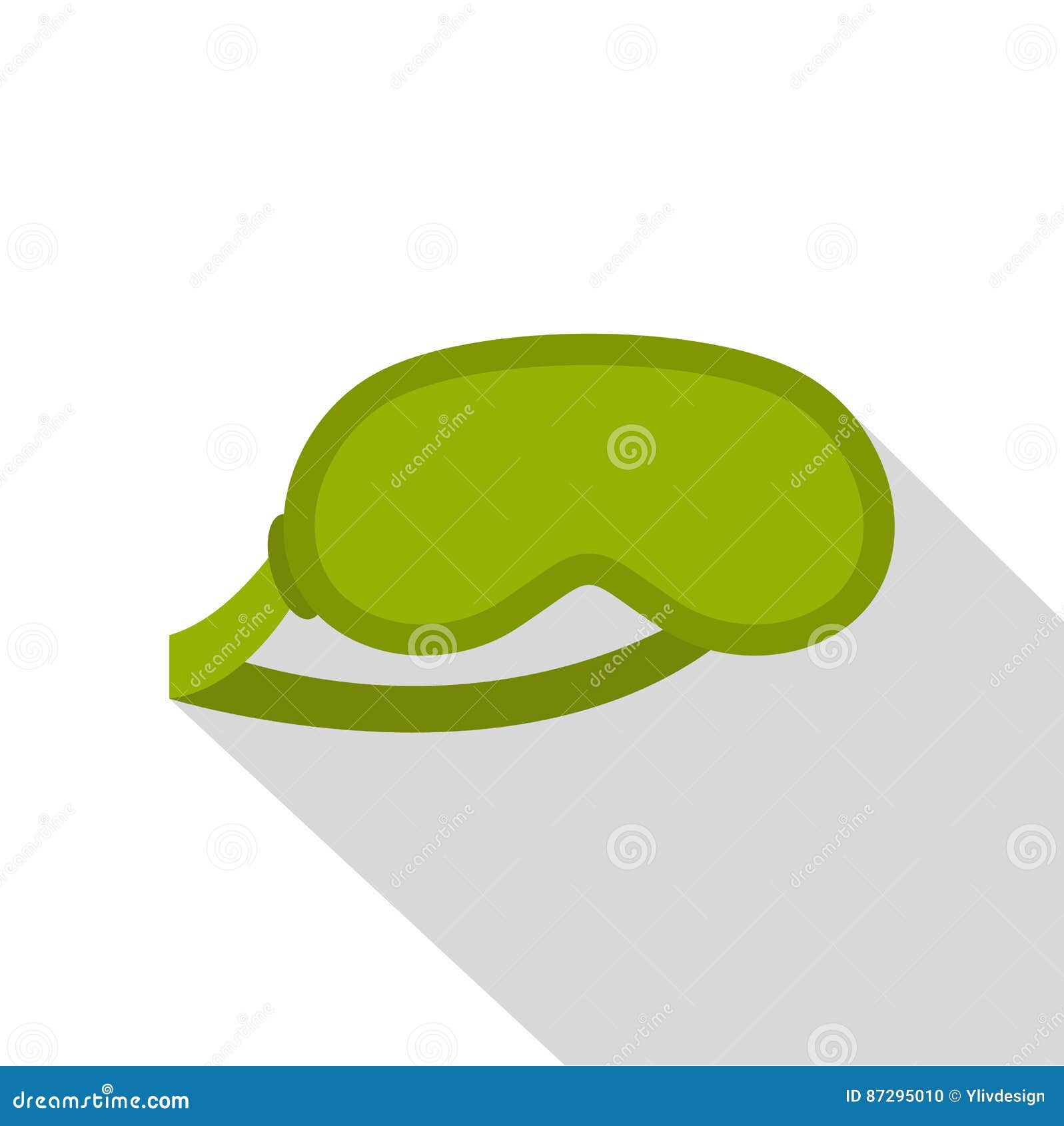 Green Sleeping Mask Icon, Flat Style Stock Vector - Illustration of ...