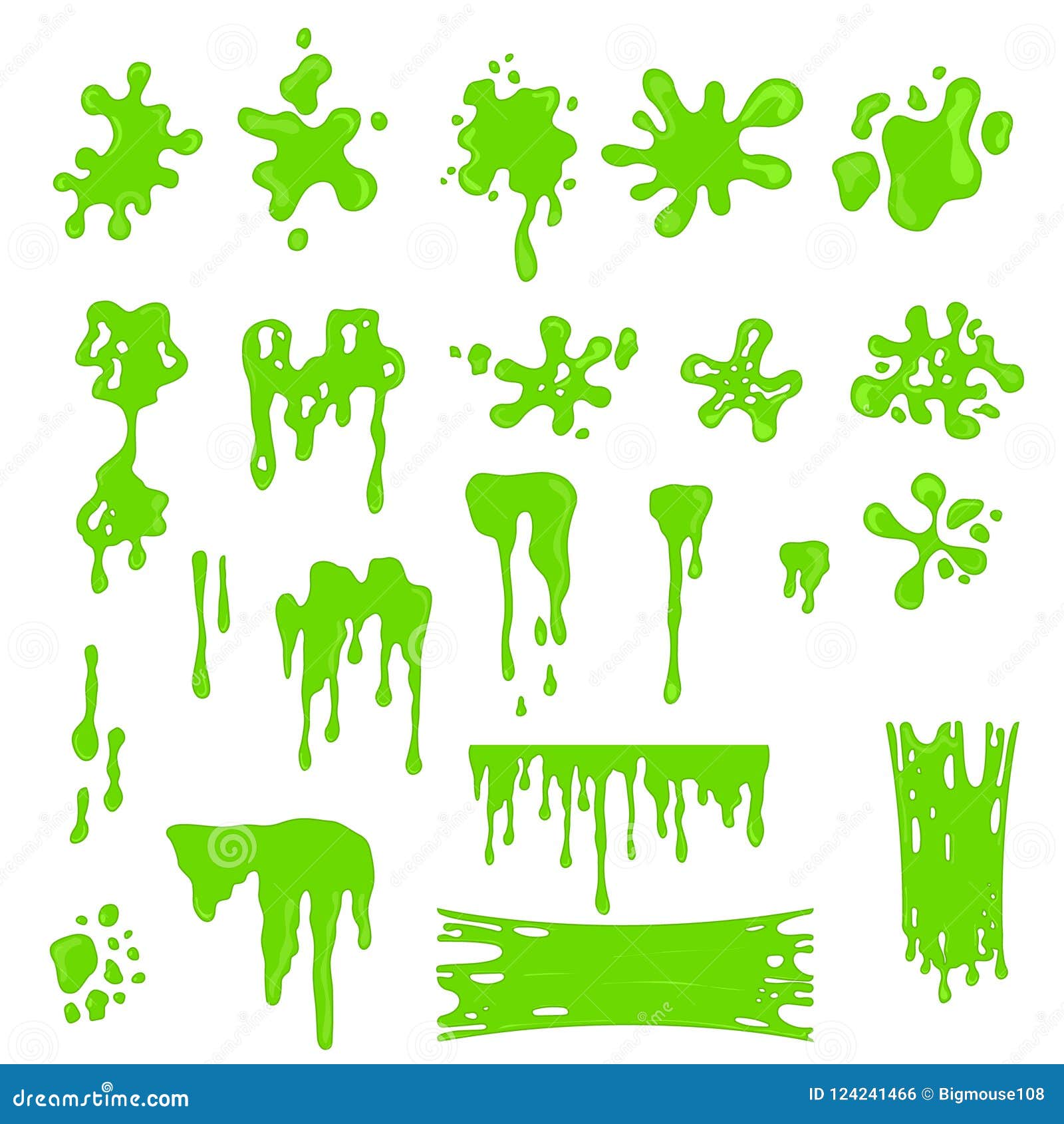 Green Slime Effects Different Types Set. Vector | CartoonDealer.com ...