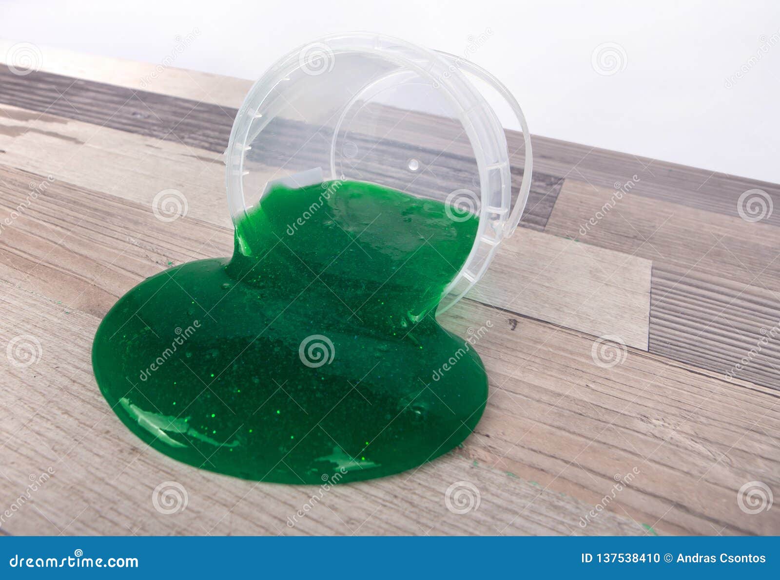 Green Slime Flowing Out of a Plastic Bucket Stock Photo - Image of ...