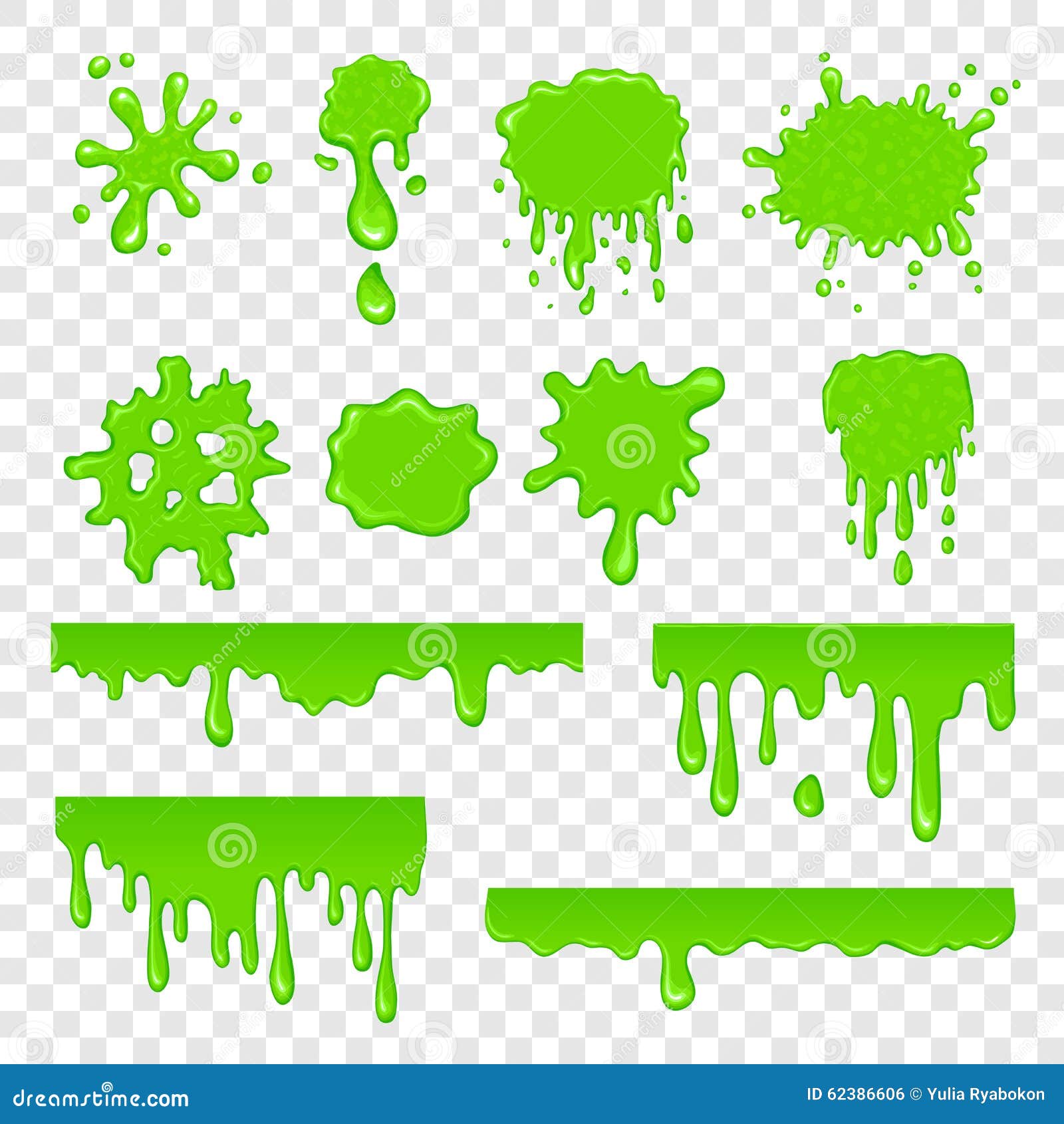Green slime set stock vector. Illustration of icons, element - 62386606