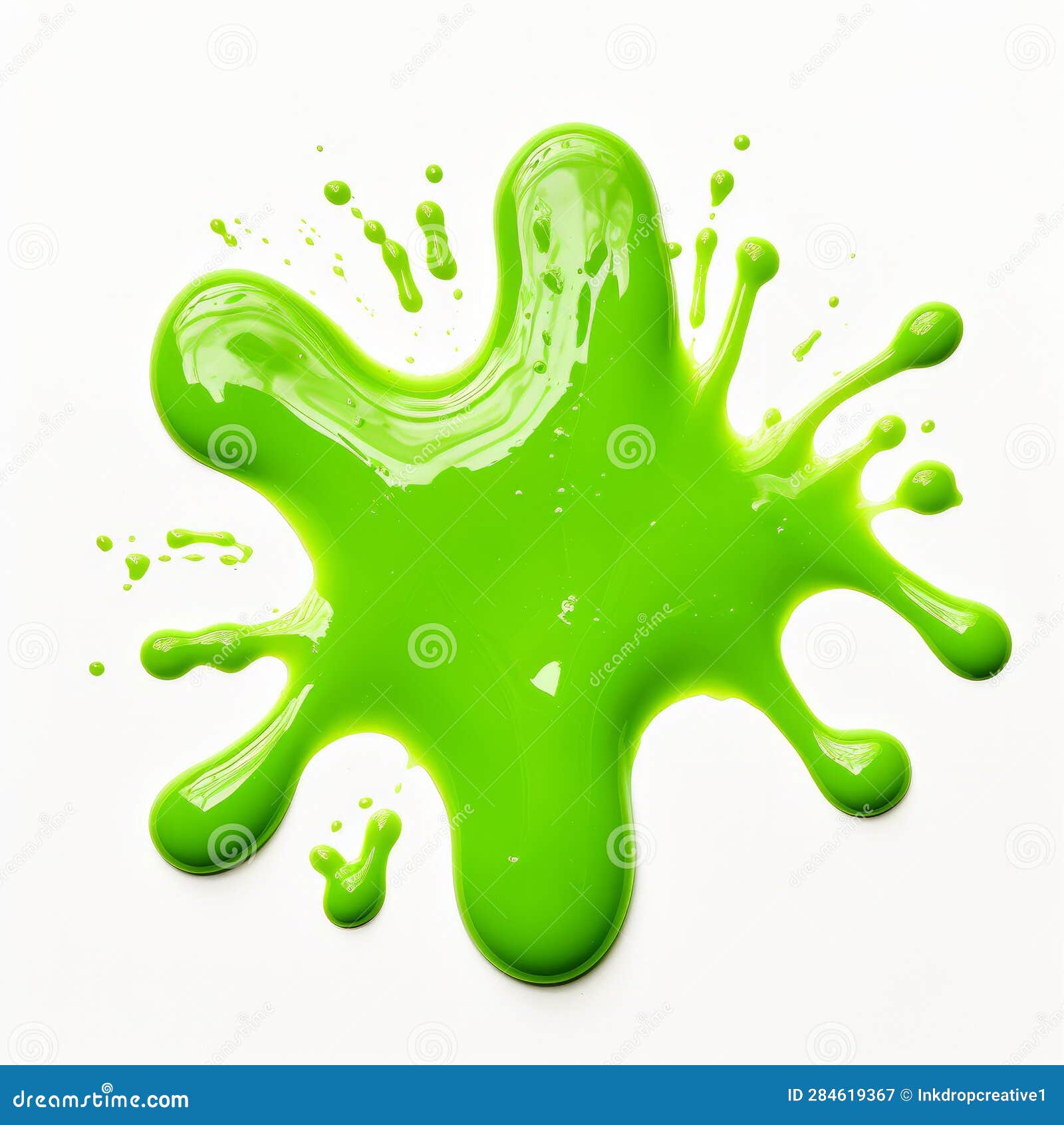 Green Slime Splat. Halloween Dripped Goo Splash Stock Illustration ...