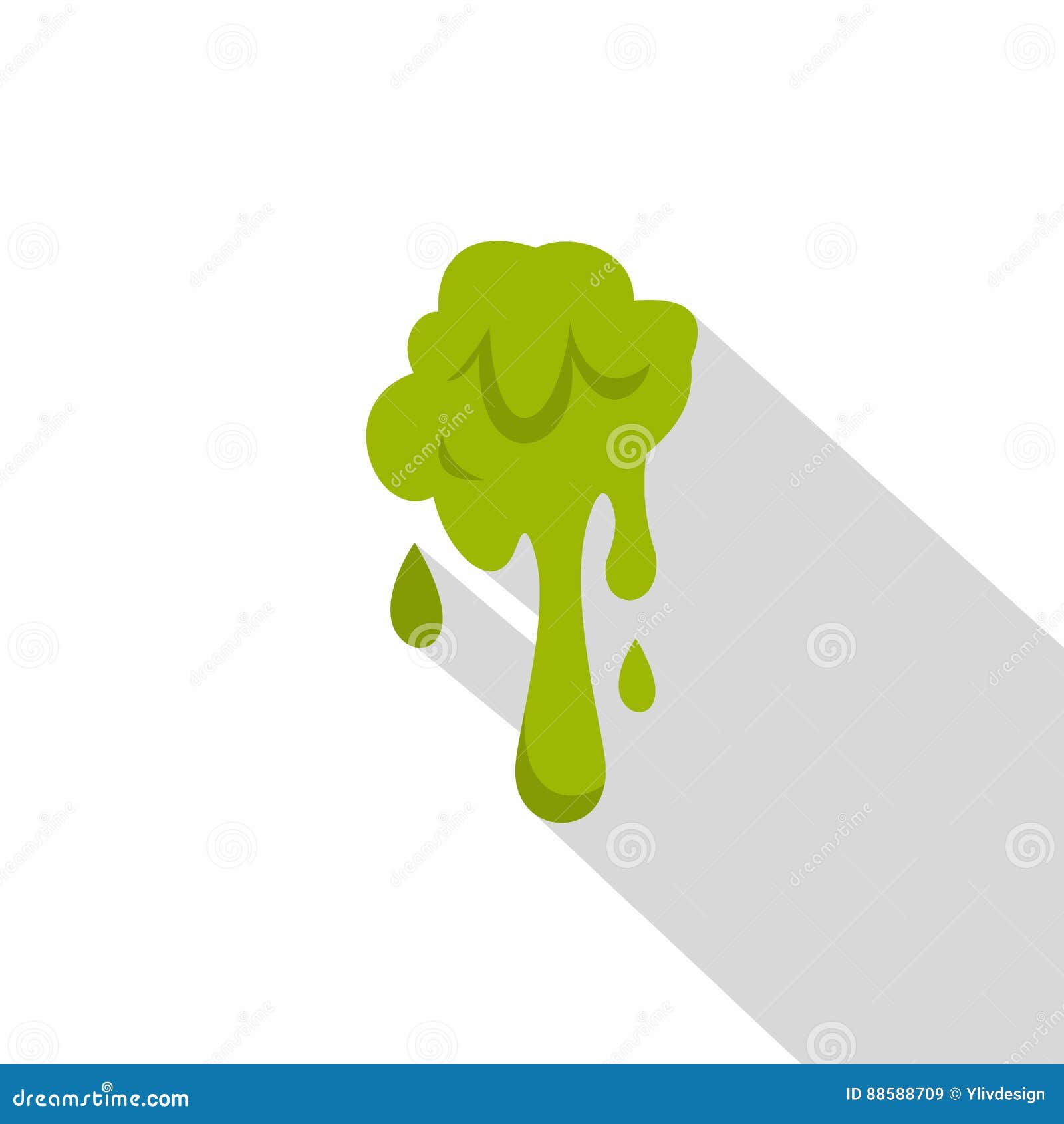 Green Slime Spot Icon, Flat Style Stock Vector - Illustration of drop ...