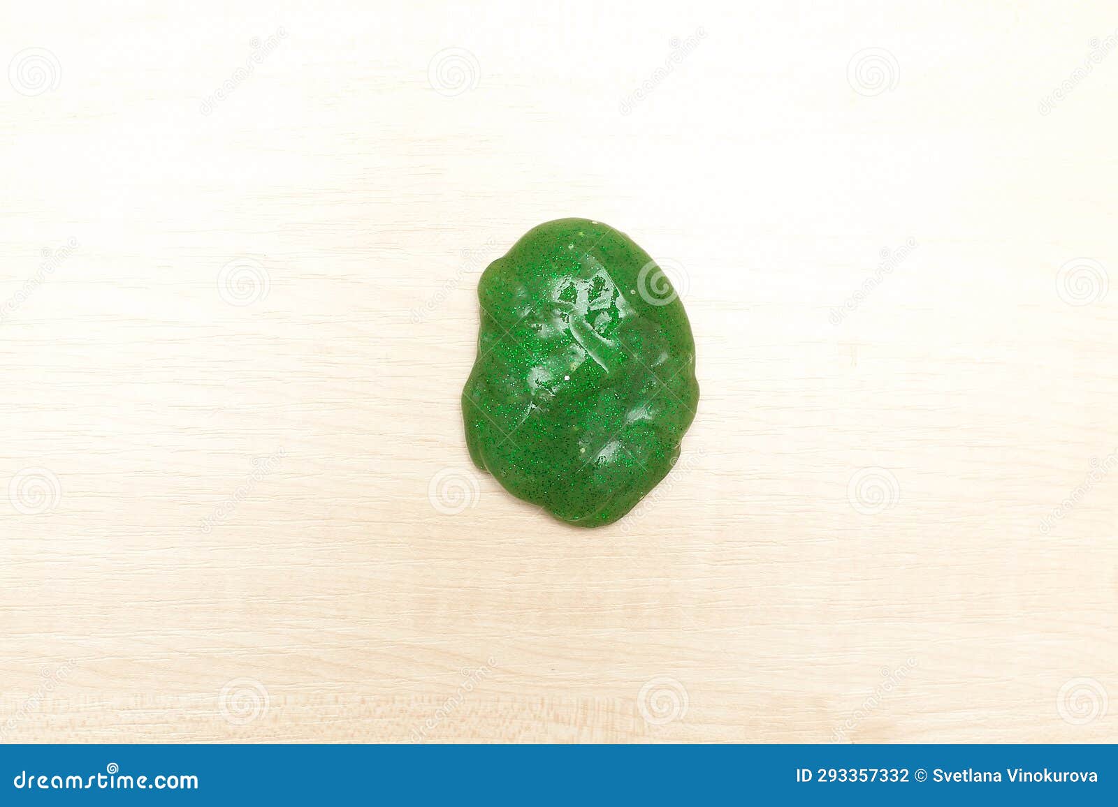Green Slime Toy Isolated on a White Background. Top View. Stock Photo ...