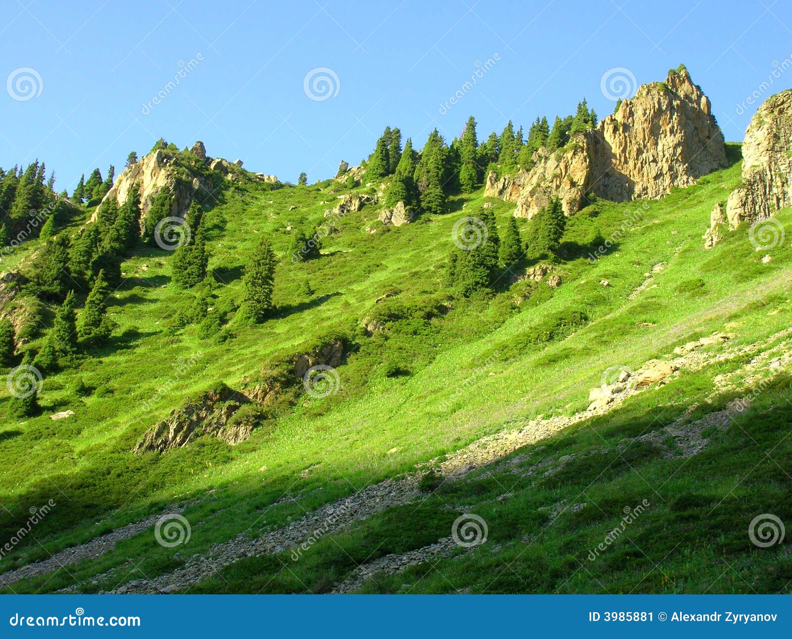 Green slope stock image. Image of altitude, outdoor, green - 3985881