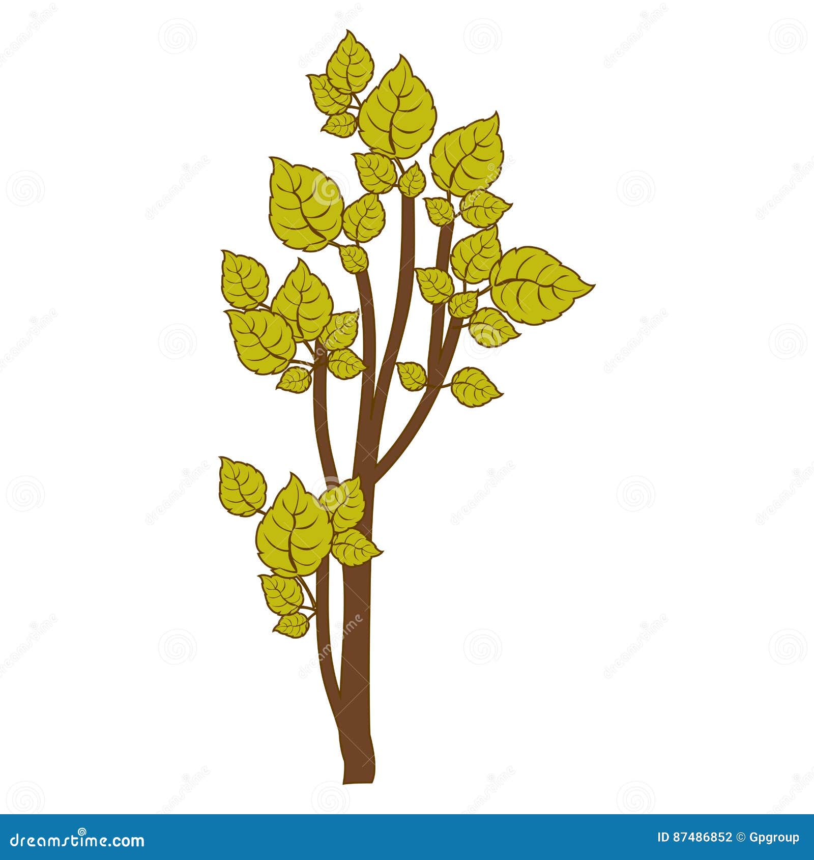 Small, Leafy Green Seedlings On The Ground. Vector Drawing In Cartoon ...