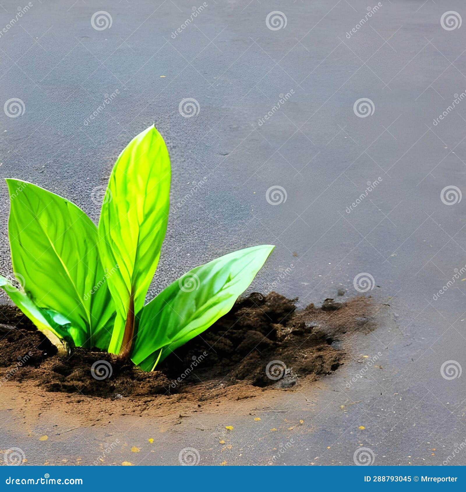 Green Small Sprout in Asphalt. AI Generated Stock Illustration ...