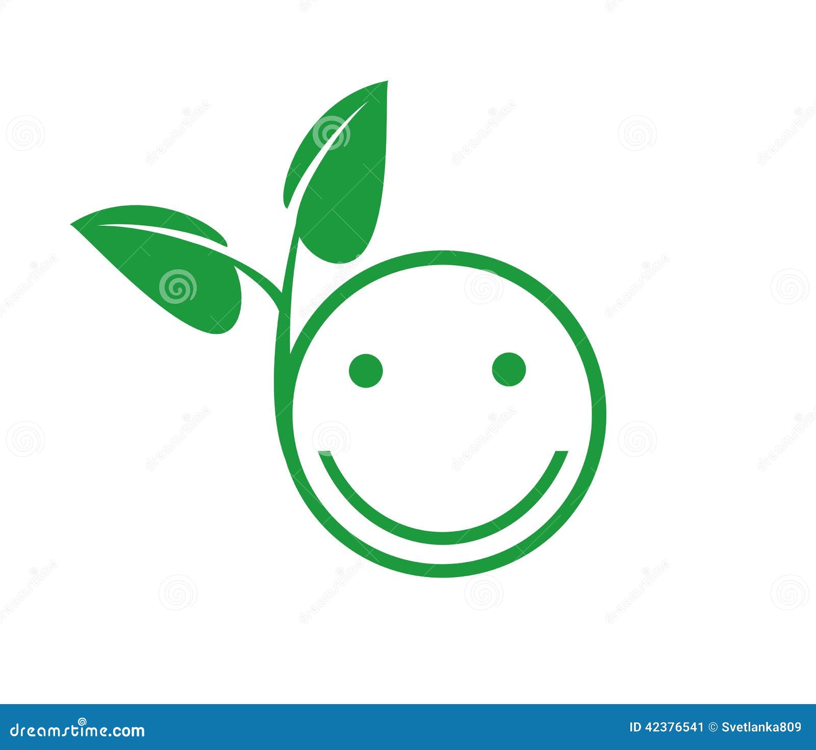 Green smile stock vector. Illustration of green, natural - 42376541