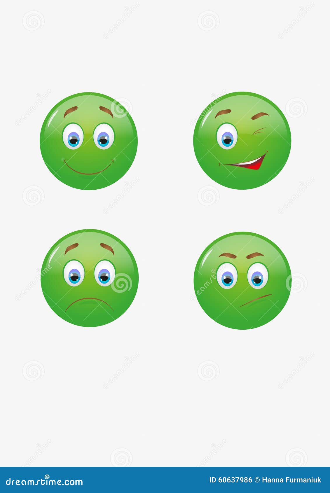 Green Smiles stock vector. Illustration of smile, wink - 60637986