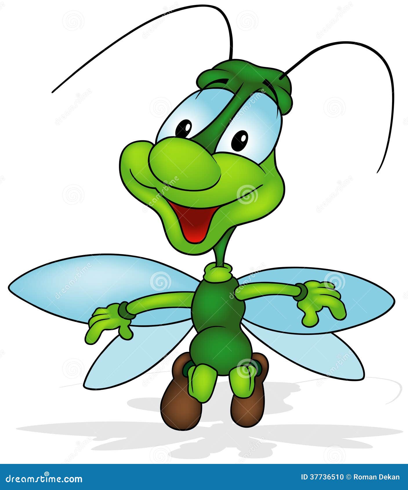 Green Smiling Bug stock vector. Illustration of comic - 37736510
