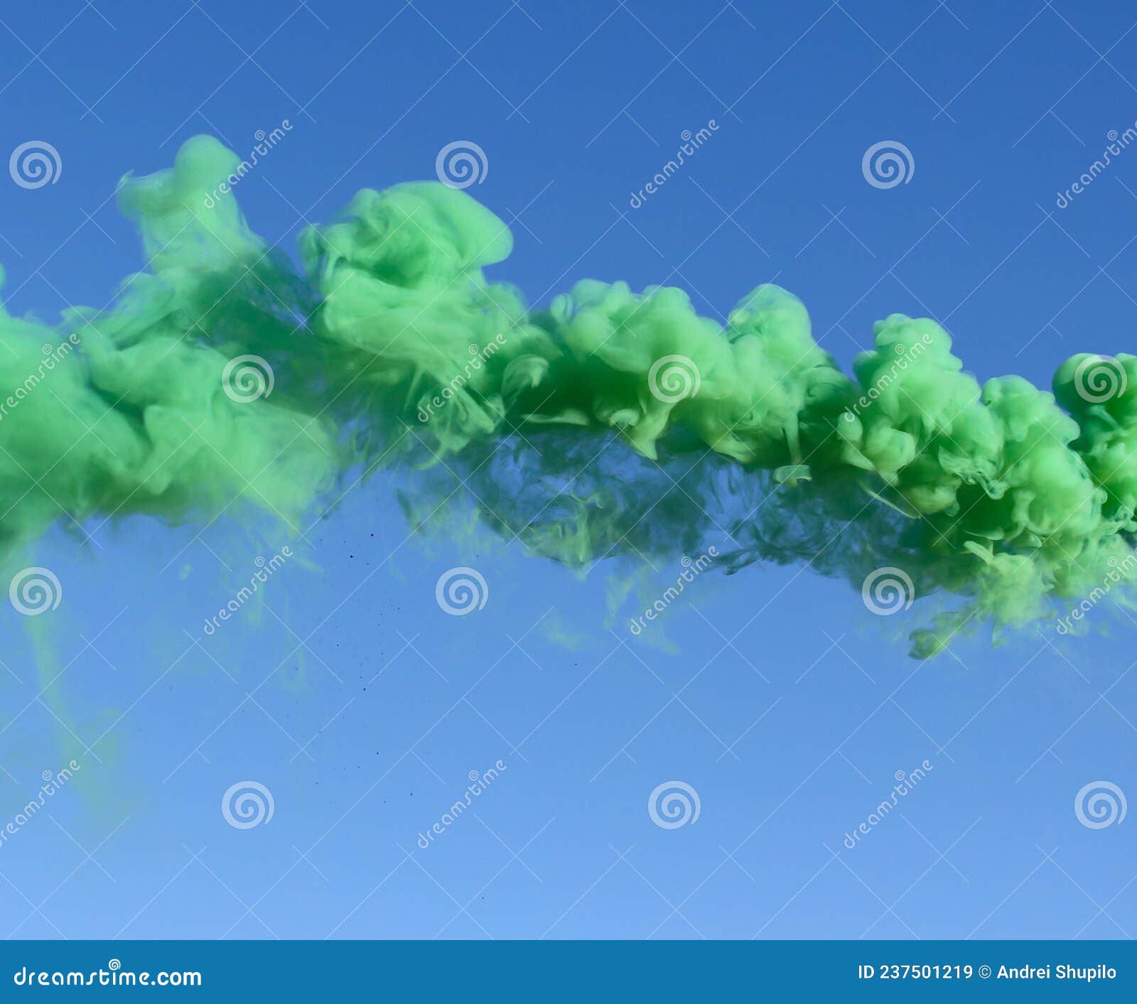 Green Smoke on a Blue Background. Stock Image - Image of water, black ...