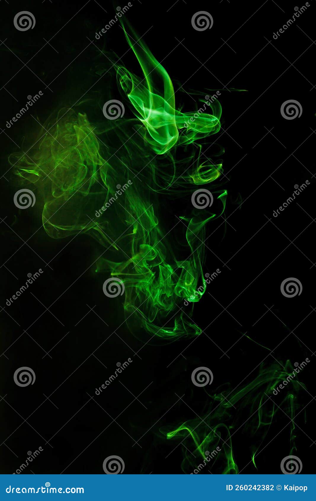 Green Smoke Motion on Black Background Stock Photo - Image of black ...