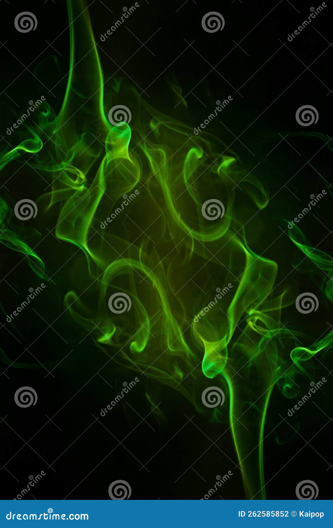 Green Smoke Motion on Black Background Stock Photo - Image of fume ...
