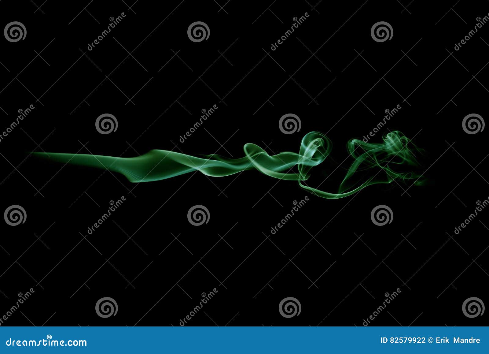 Green Smoke Wave Isolated on Black. Stock Photo - Image of curve ...