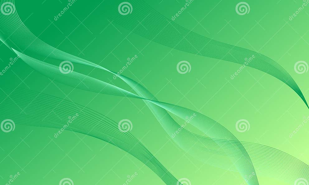 Green Smooth Lines Wave Curve on Gradient Abstract Background Stock ...