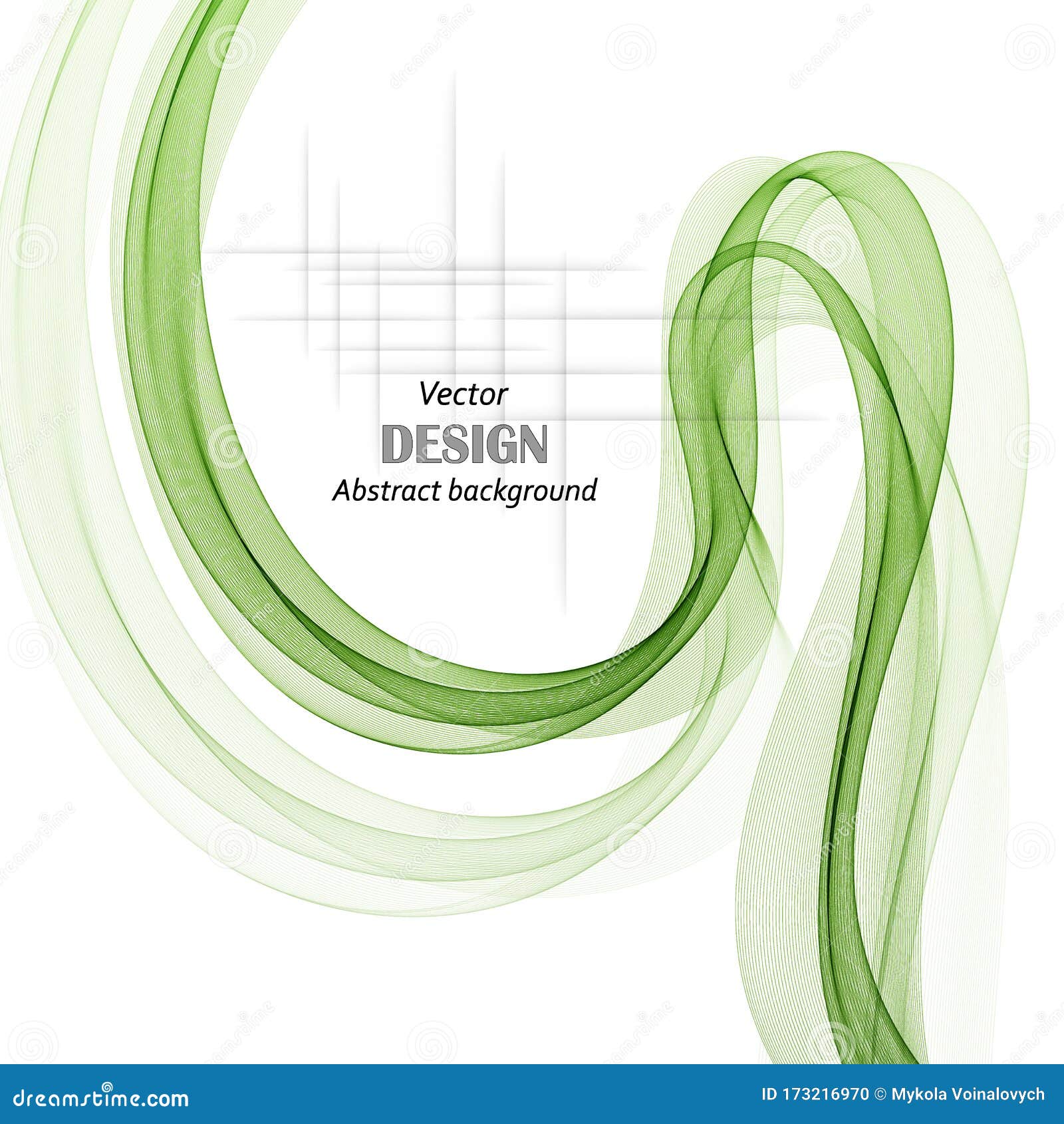 Green Smooth Wave Stream Line Abstract Header Layout. Vector ...