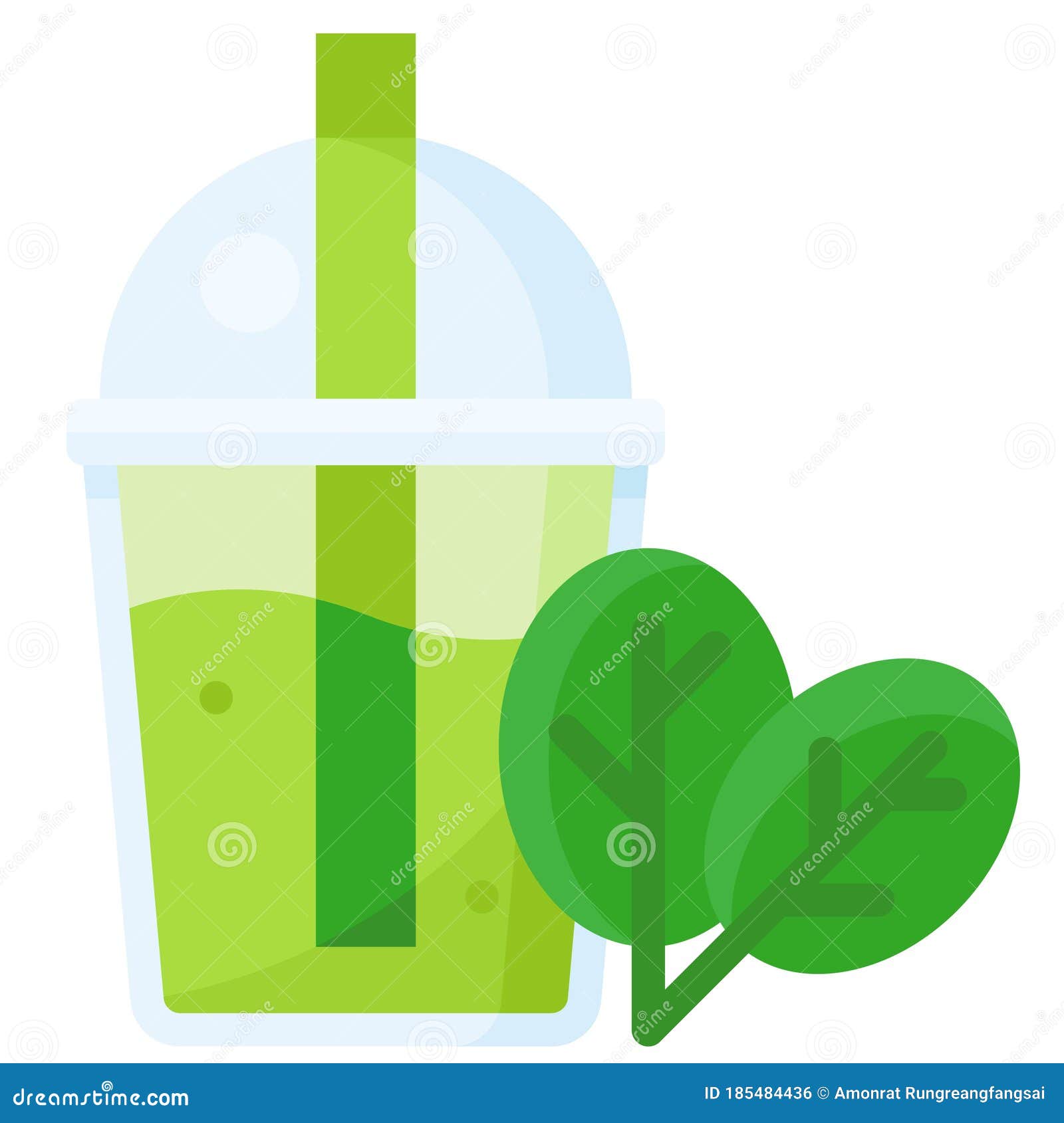 Green Smoothie Icon, Beverage Flat Vector Illustration Stock Vector ...